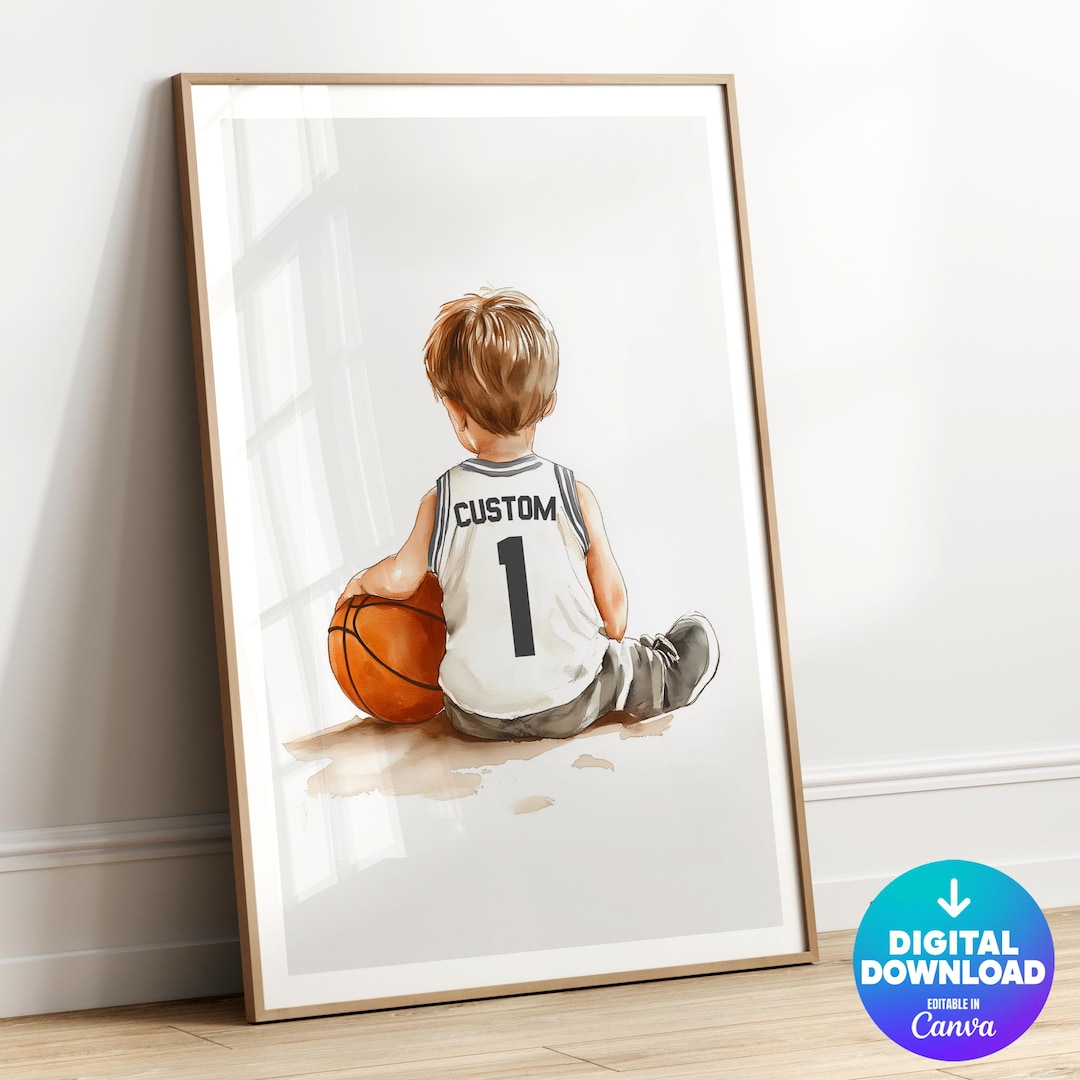 Personalized Basketball Poster, Custom Basketball Gift for Boys Room ...