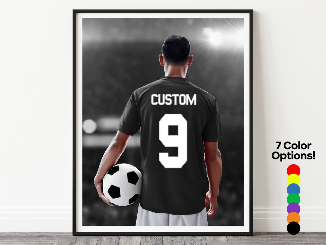 Personalized Soccer Poster, Custom Soccer Jersey Art, Soccer Player ...