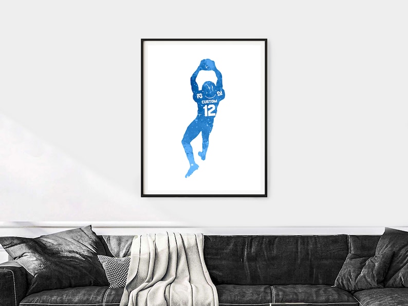 Custom Football Poster, Wide Receiver, Personalized Football Jersey ...