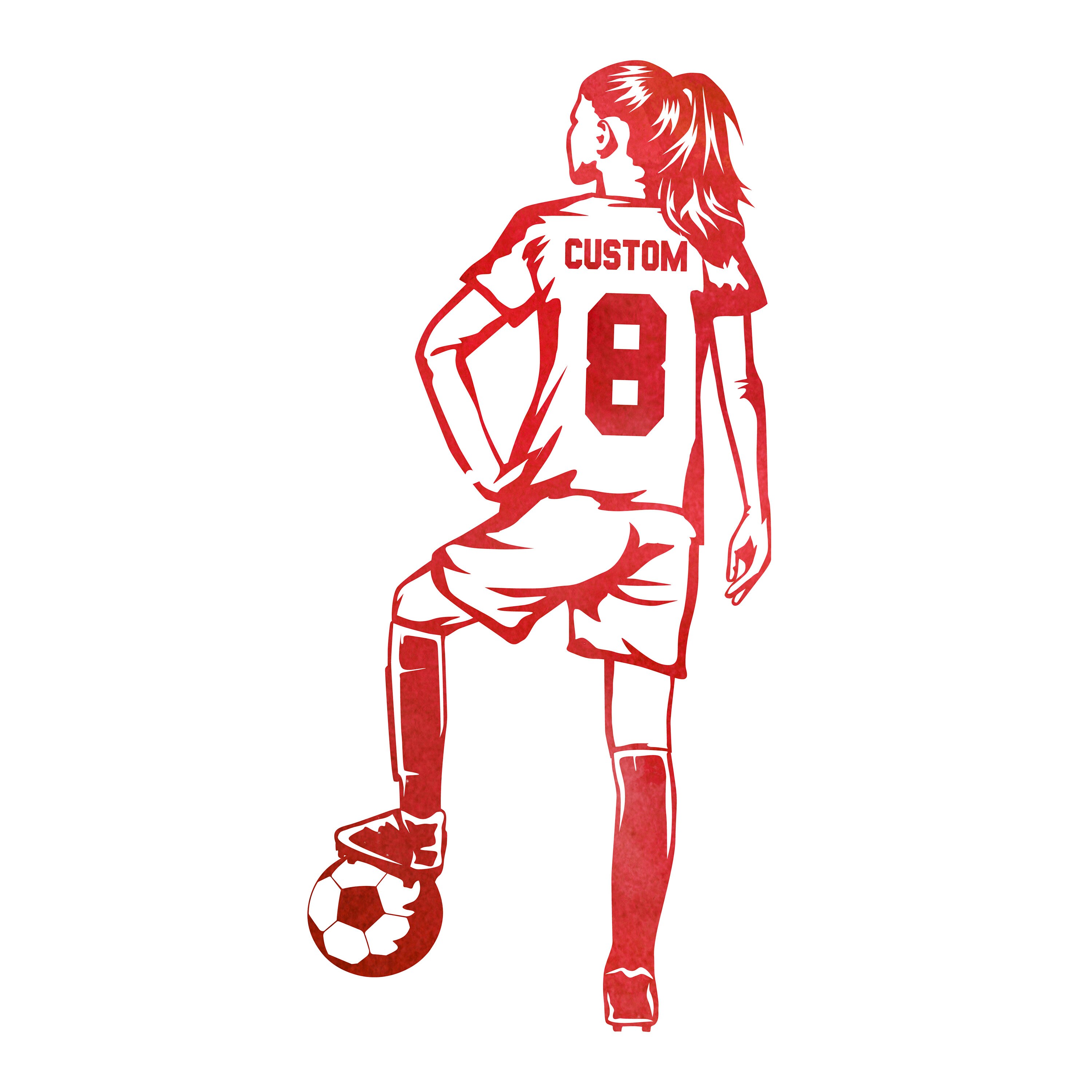 Personalized Girls Soccer Poster, Soccer Jersey Art, Female Football ...