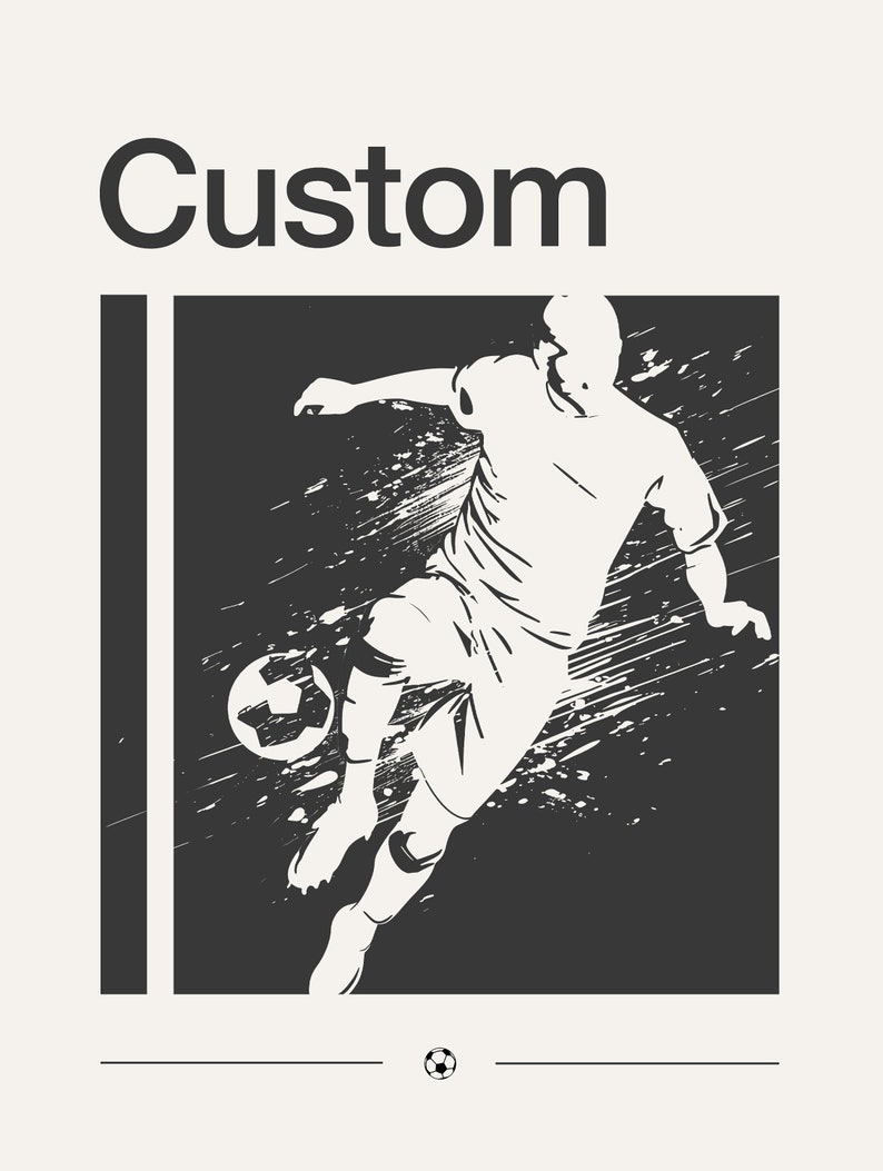 Personalized Soccer Poster, Custom Soccer Jersey Art, Soccer Player ...