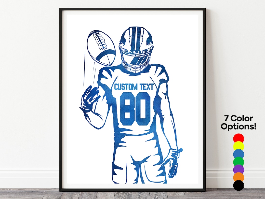 Custom Football Poster, Personalized Football Art, Football Player ...