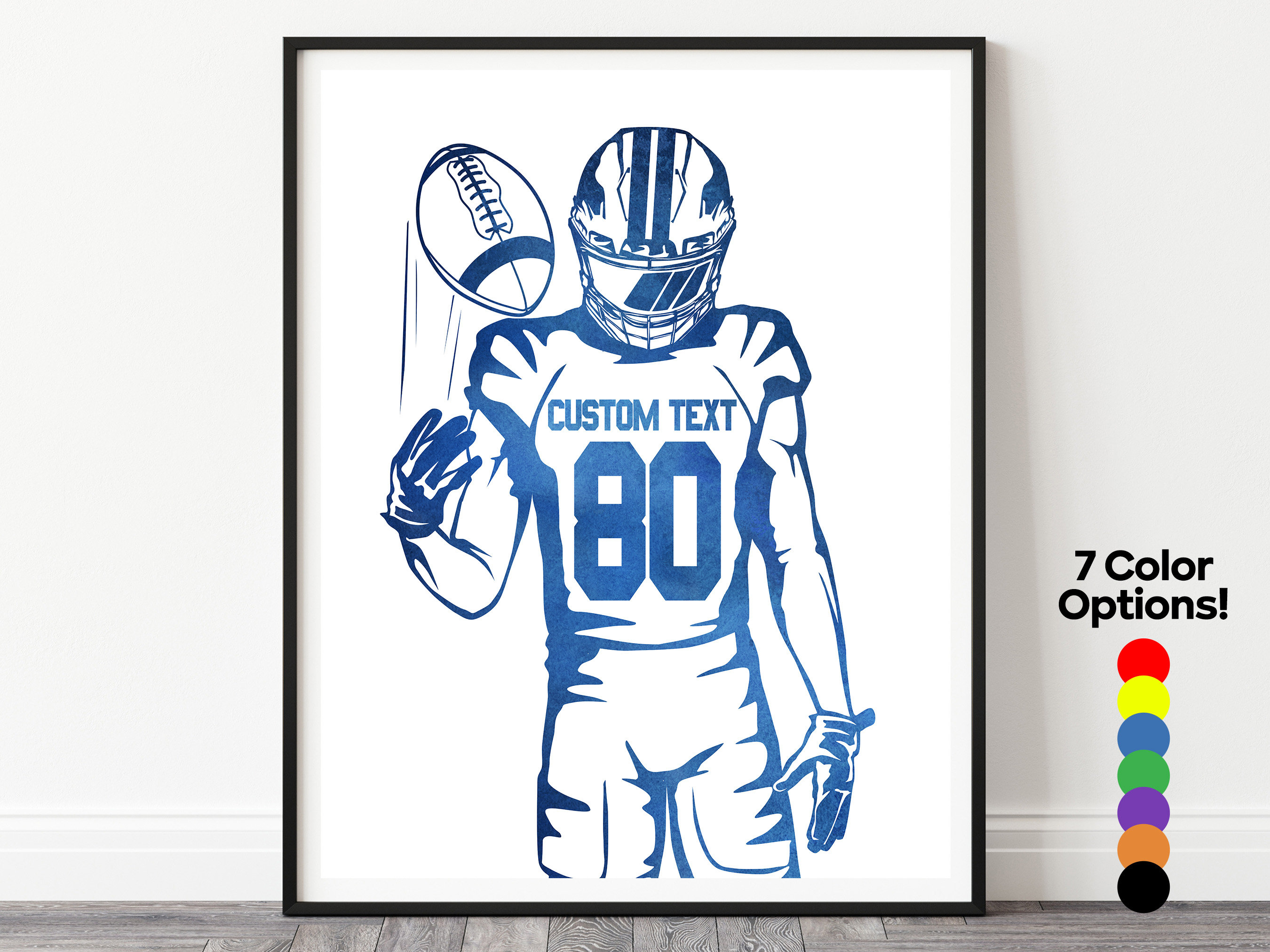 Custom Football Poster Personalized Football Art Football - Etsy