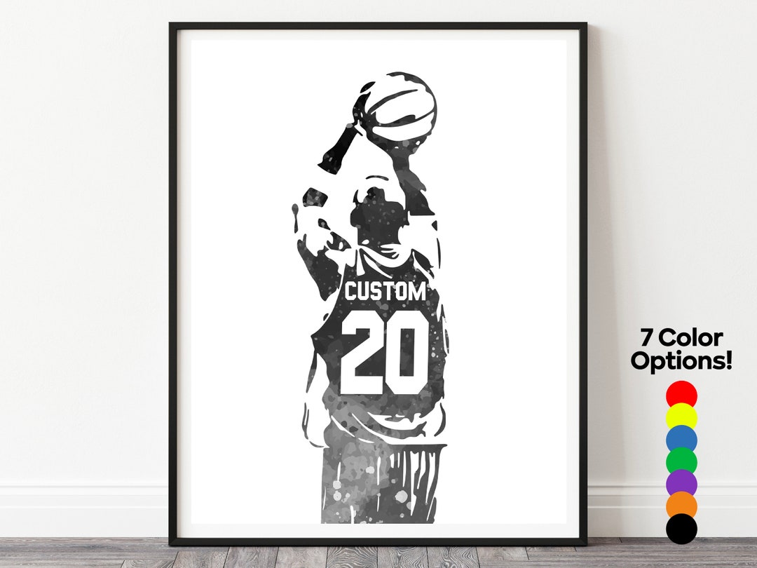 Personalized Basketball Poster, Basketball Jersey Art, Basketball ...