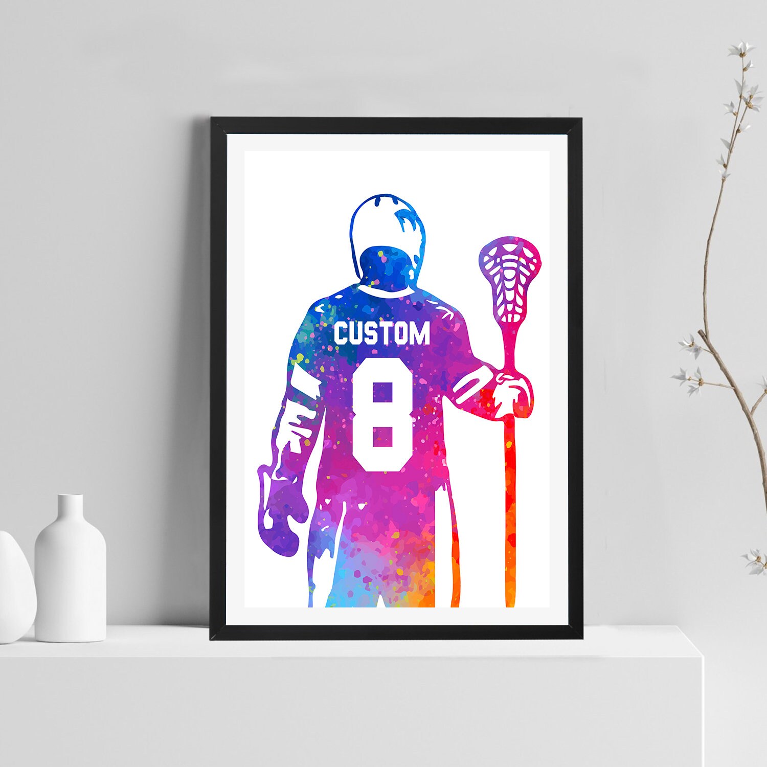 Personalized Lacrosse Poster, Custom Lacrosse Jersey Art, Lacrosse ...