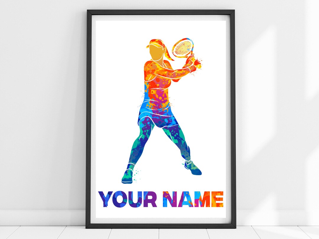 Personalized Tennis Print, Custom Tennis Poster, Tennis Player Print ...