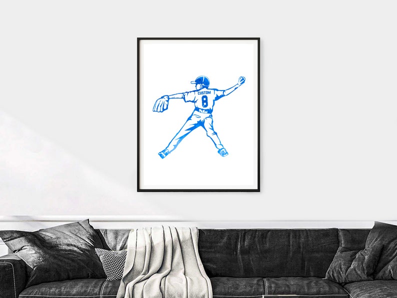 Custom Baseball Poster, Personalized Baseball Jersey, Boy Baseball ...