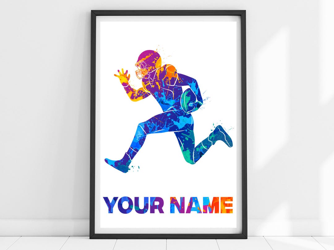 Personalized Football Print, Custom Football Poster, Football Player ...