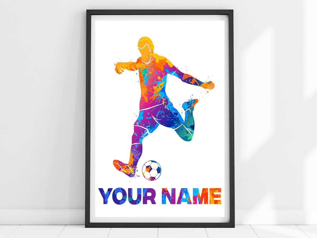 Personalized Soccer Poster, Custom Soccer Jersey Art, Soccer Player ...