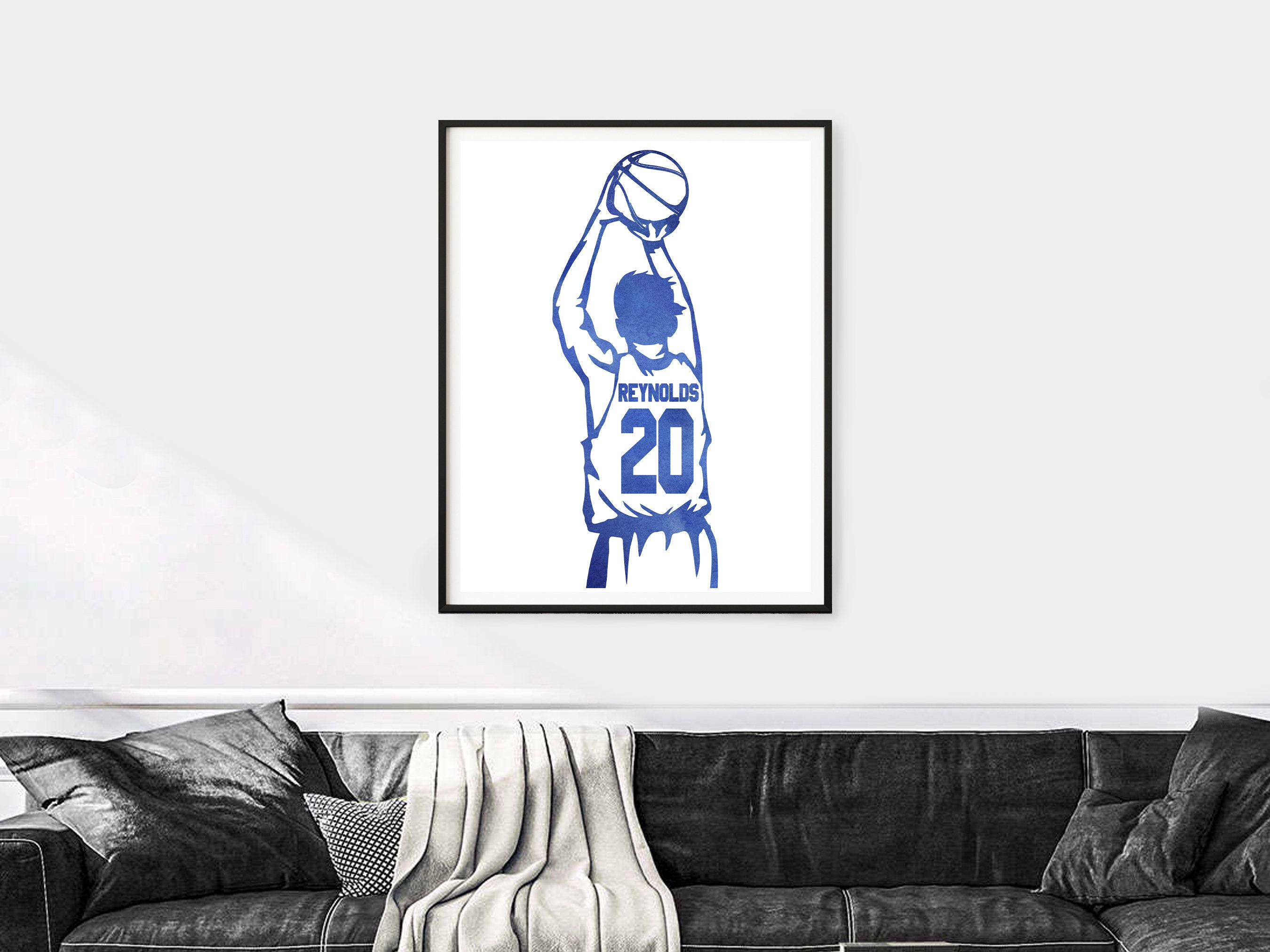 Custom Basketball Poster, Personalized Basketball Jersey Art ...