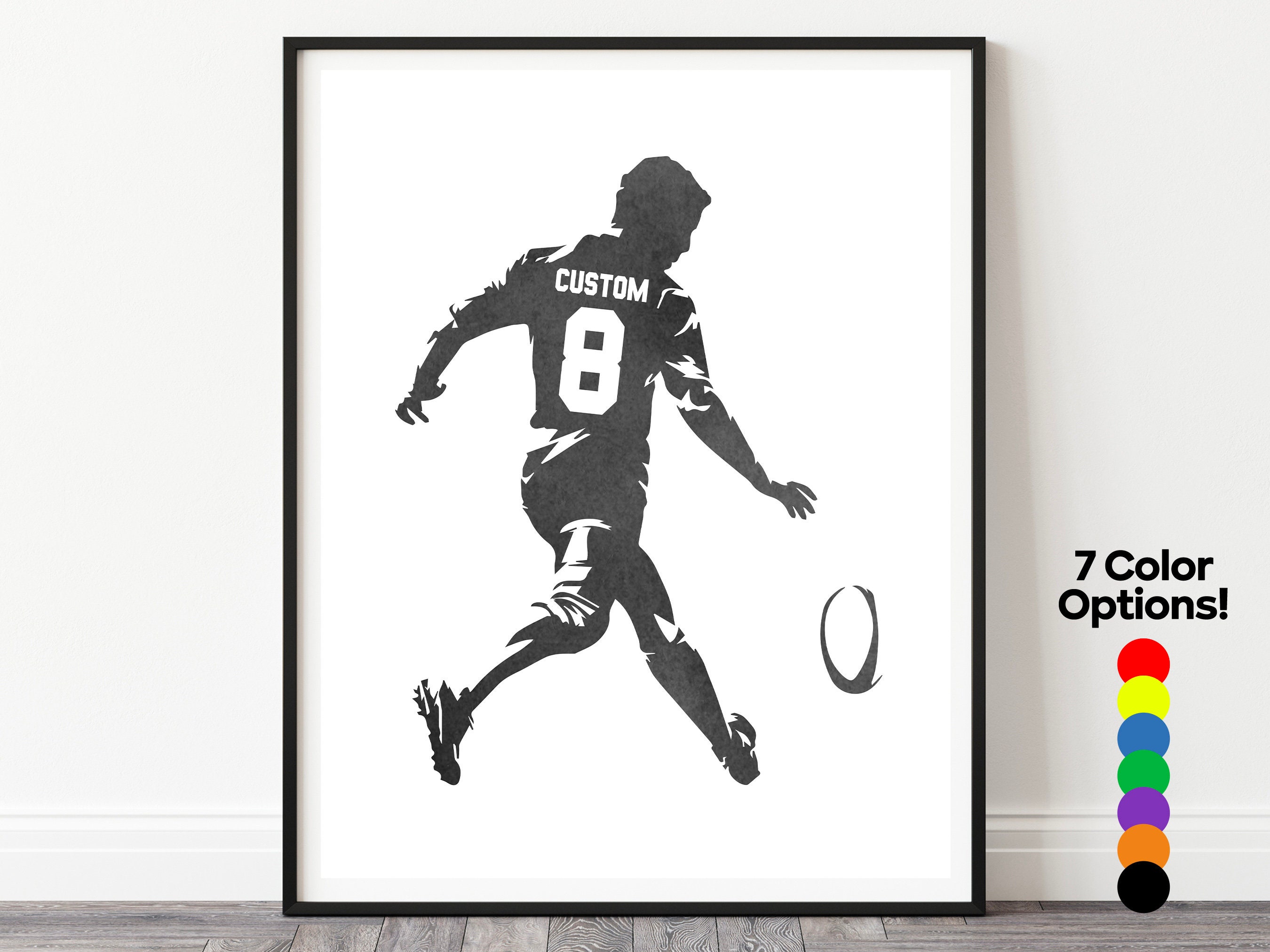 Personalized Rugby Poster, Custom Rugby Jersey Art, Rugby Player Print ...
