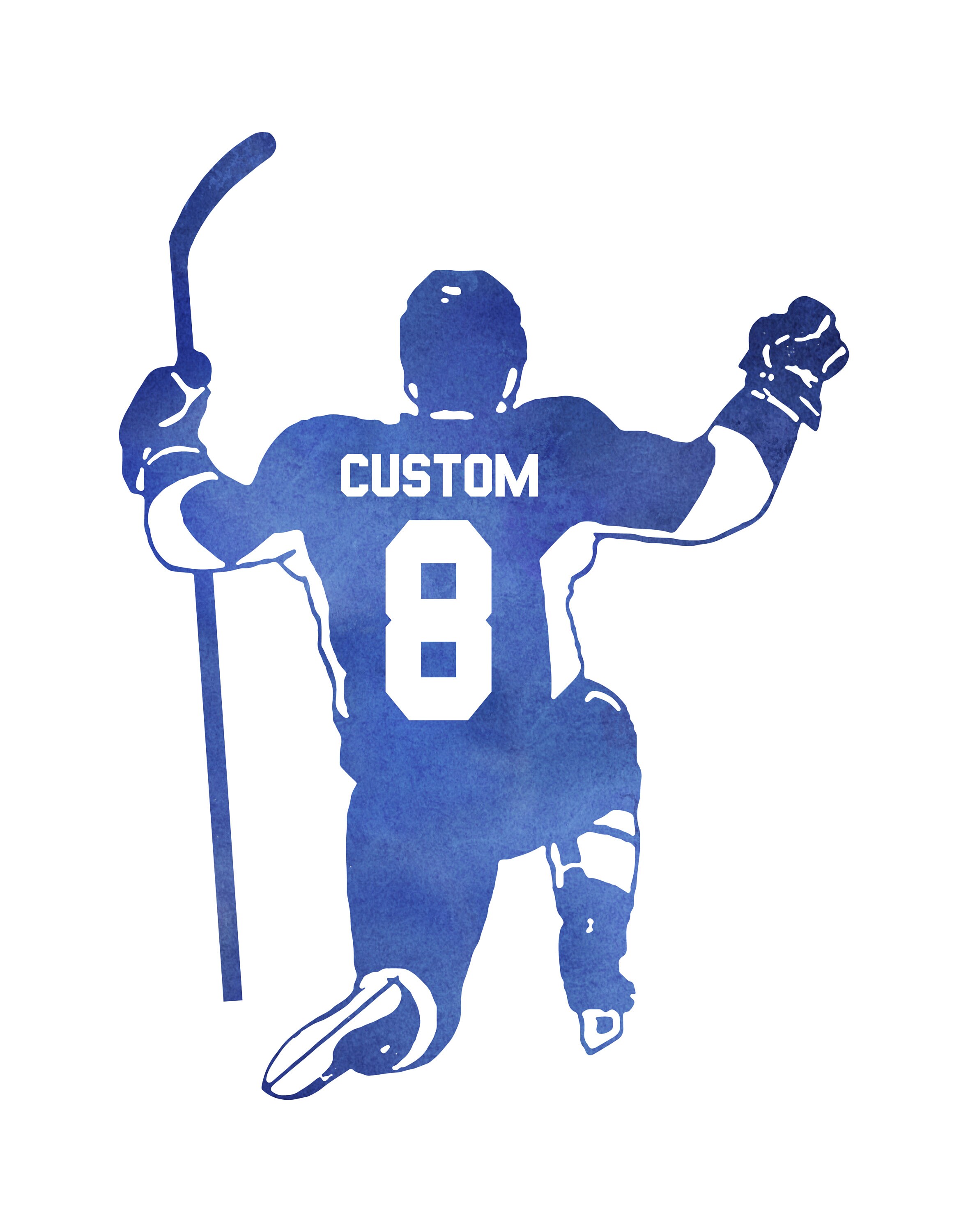 Custom Hockey Poster, Personalized Hockey Jersey Art, Hockey Player ...