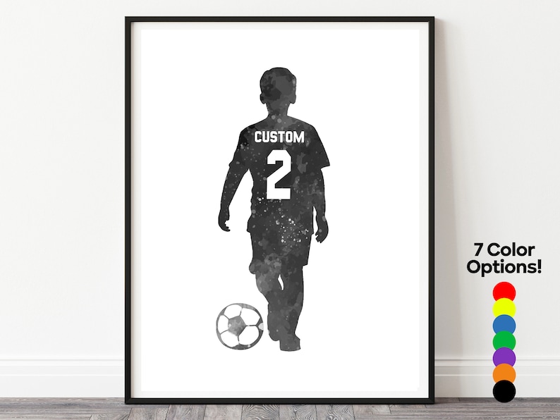 Personalized Soccer Poster, Custom Soccer Jersey, Soccer Player Print ...