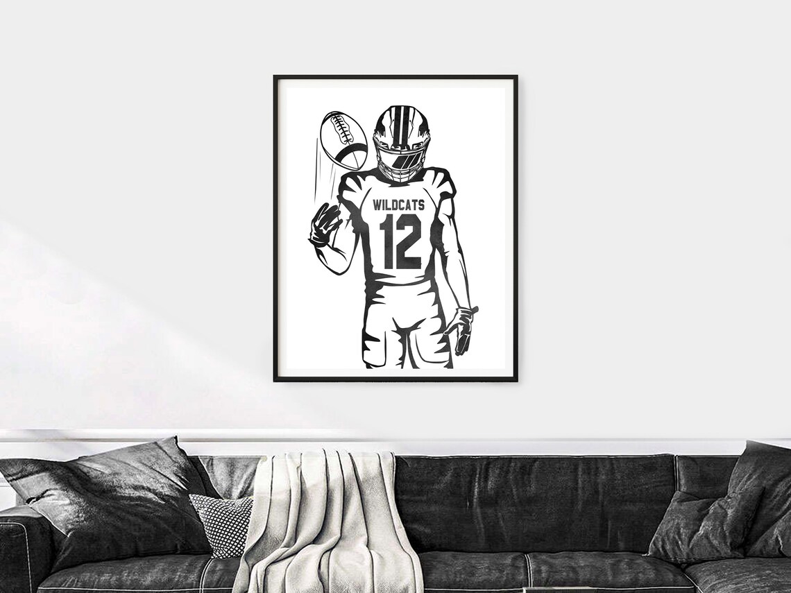 Custom Football Poster Personalized Football Art Football - Etsy