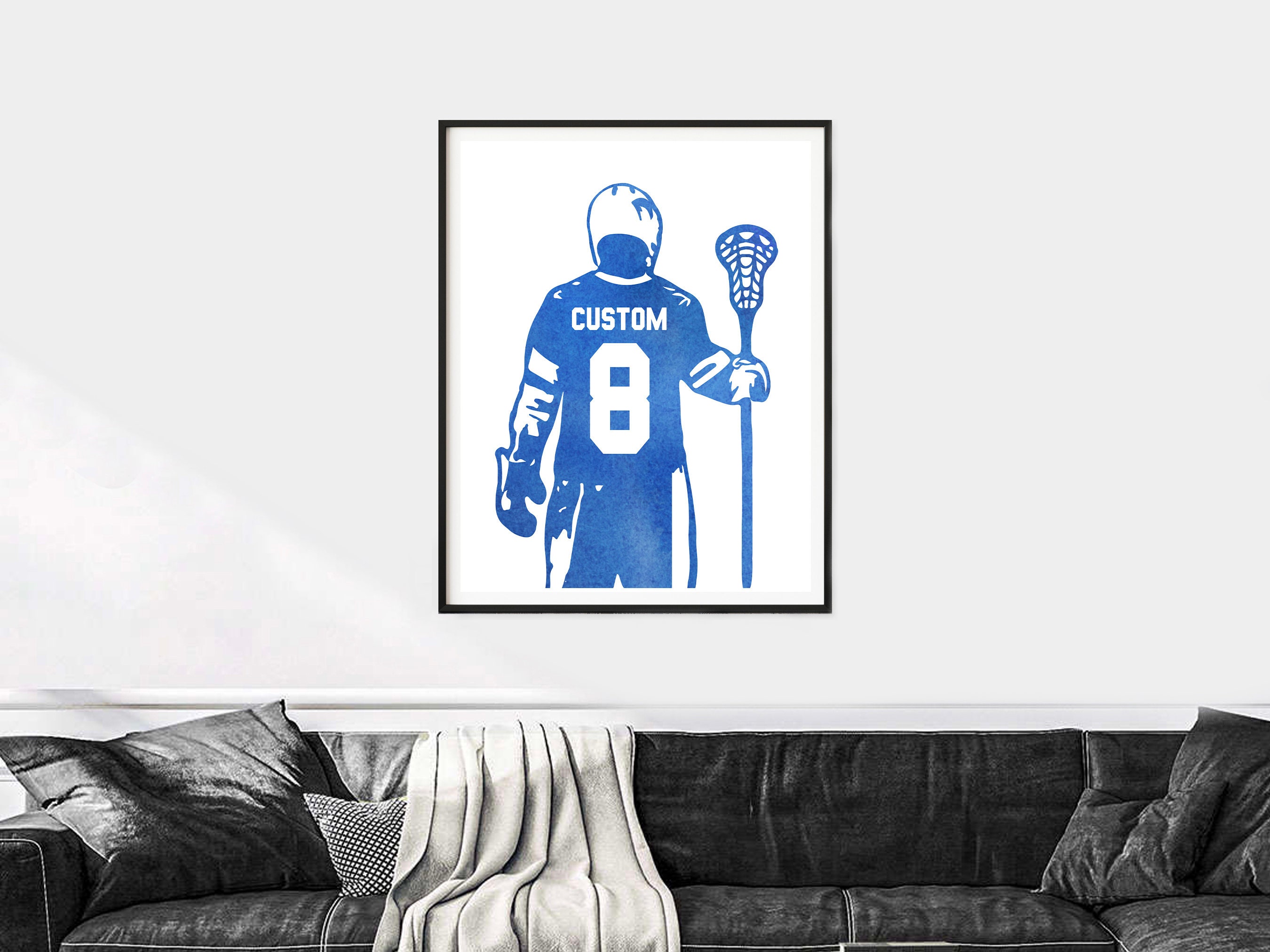 Personalized Lacrosse Poster, Custom Lacrosse Jersey Art, Lacrosse ...