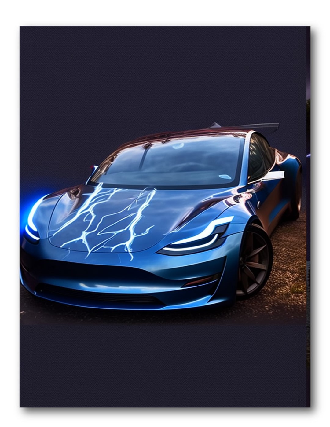 Blue Tesla JPG - Etsy