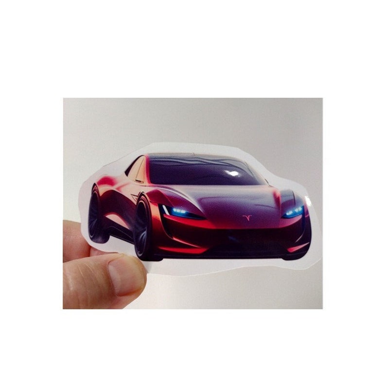 Red Tesla Sticker, Iron-on, Magnet - Etsy