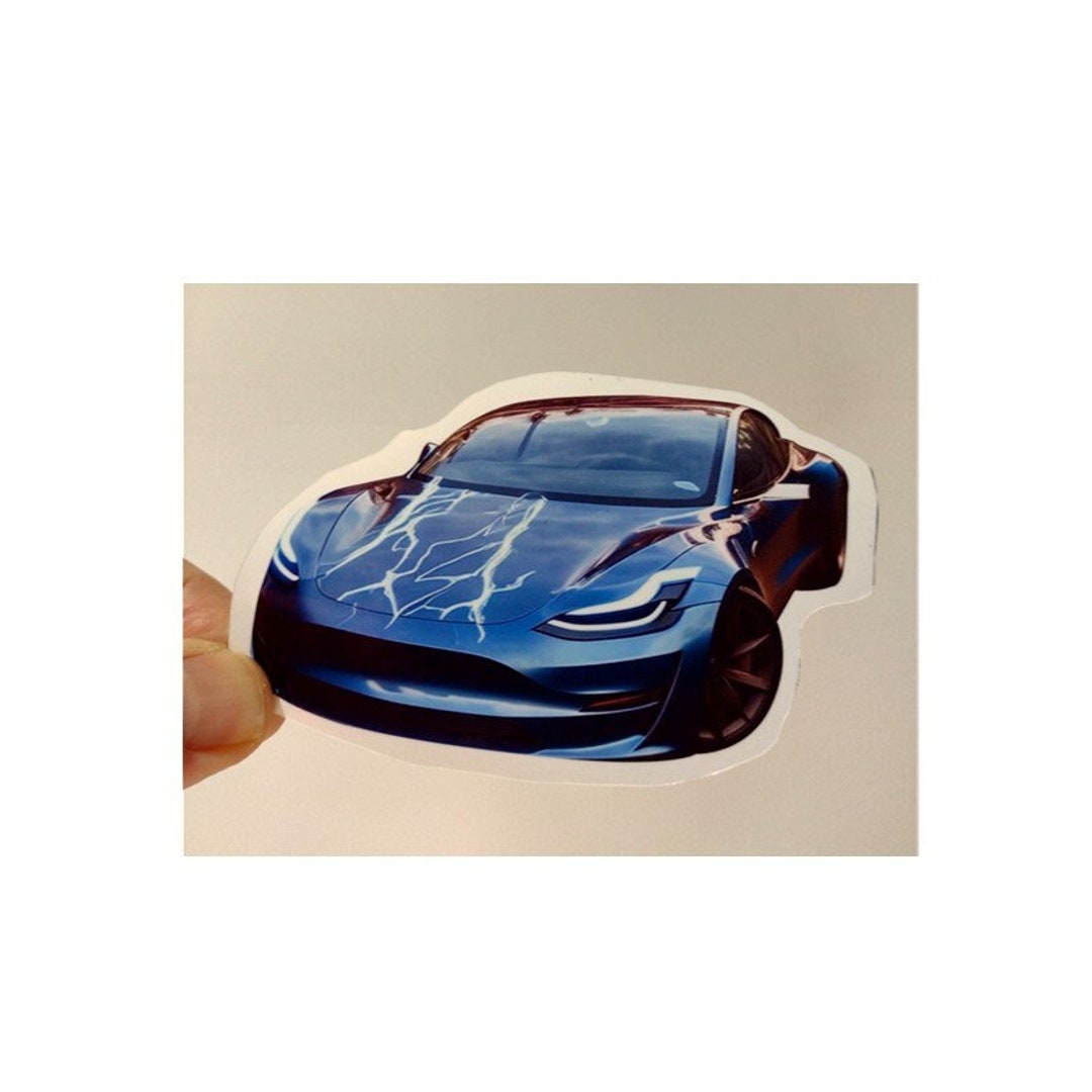 Blue Tesla Sticker, Iron-on, Magnet - Etsy