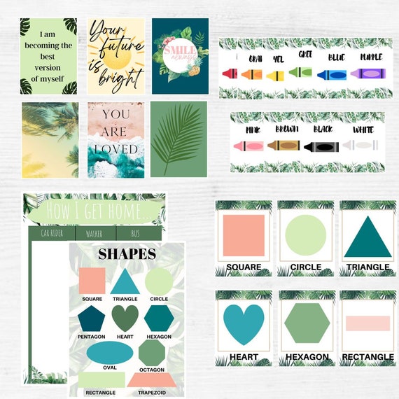 Tropical Teacher Classroom Bundle - Etsy
