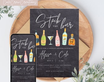 STOCK THE BAR Invite Couples Shower Housewarming Party - Etsy