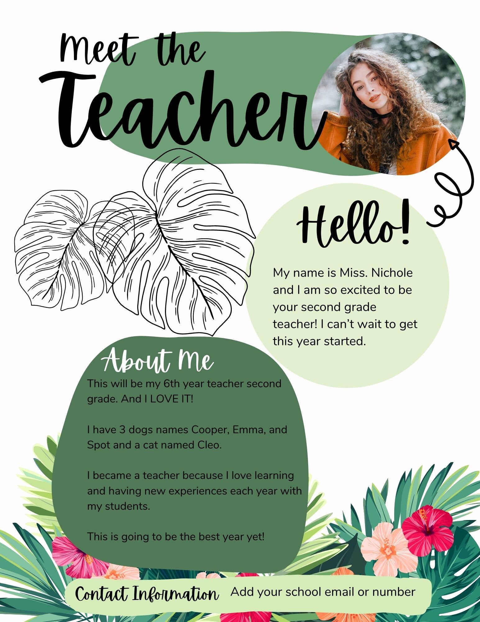 Tropical Meet the Teacher - Etsy