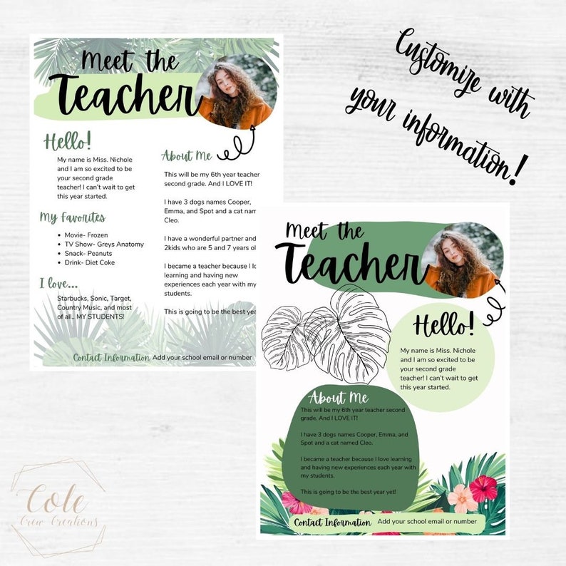 Tropical Meet the Teacher - Etsy