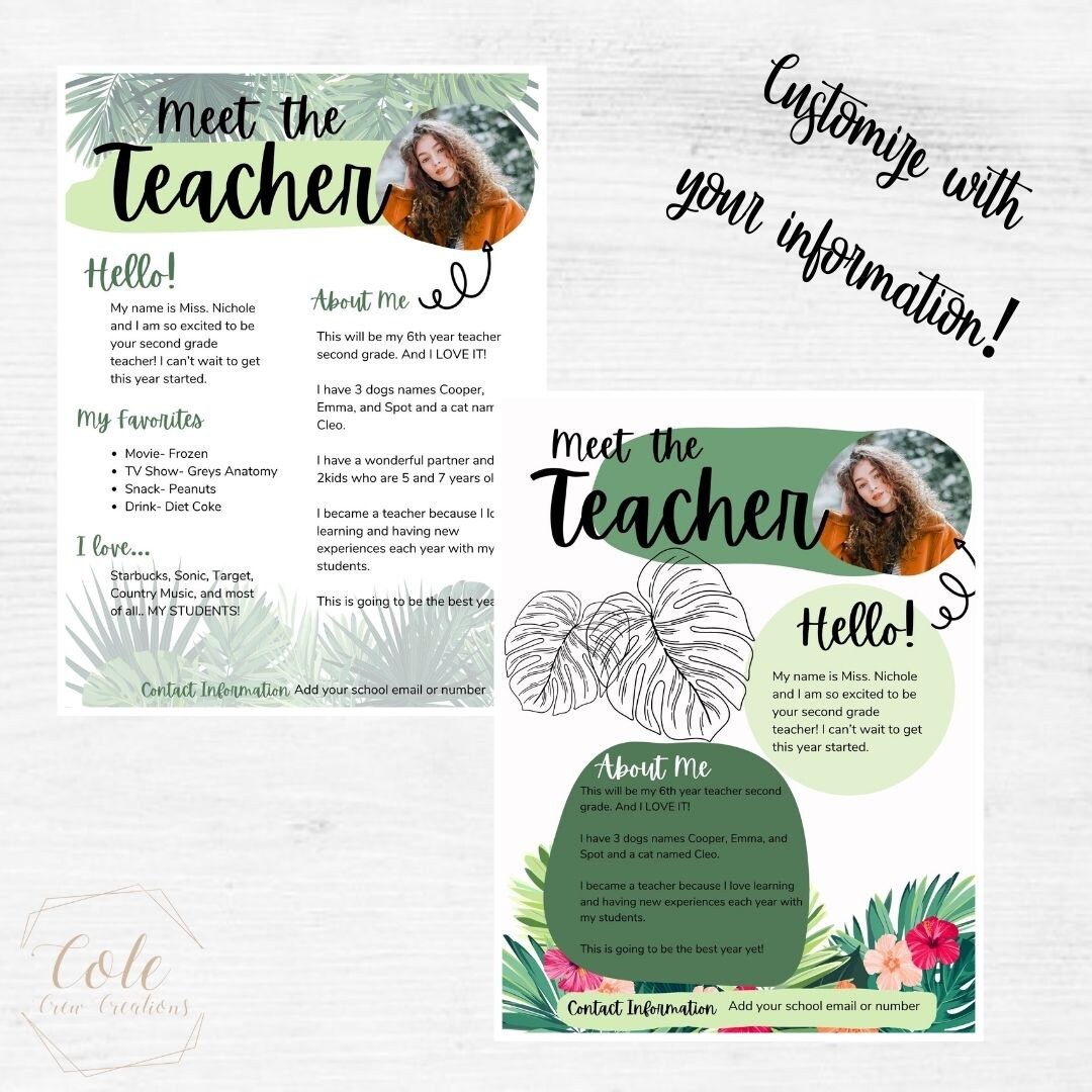 Tropical Meet the Teacher - Etsy