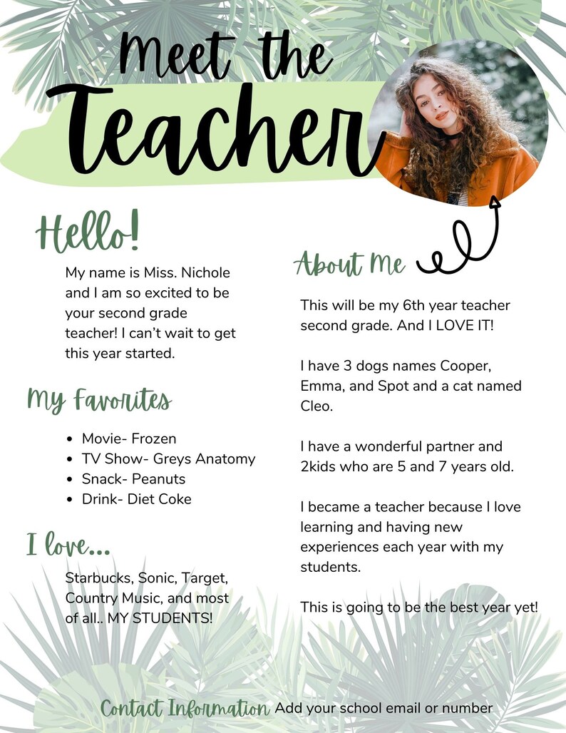 Tropical Meet the Teacher - Etsy