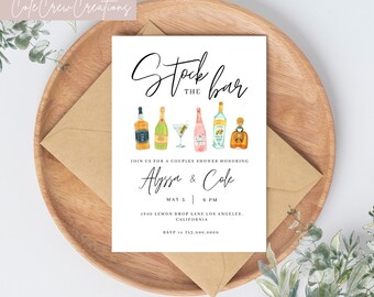 Welcome Sign Stock the Bar Couples Shower - Etsy