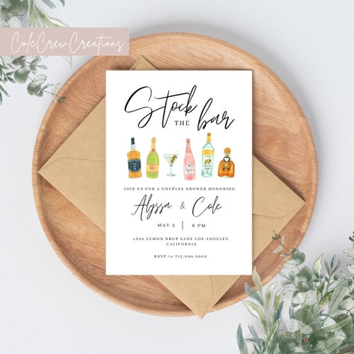 Stock the Bar Shower Stock the Bar Party Stock the Bar - Etsy