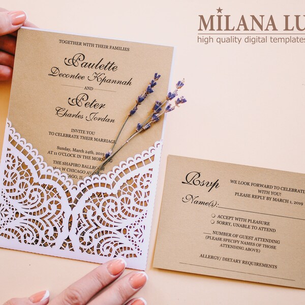 Invitation With Lace - Etsy