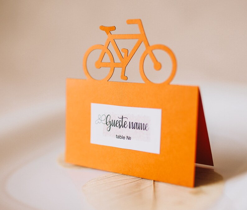 Svg Bike Place Card Template Bicycle Escort Cards Bike Table - Etsy