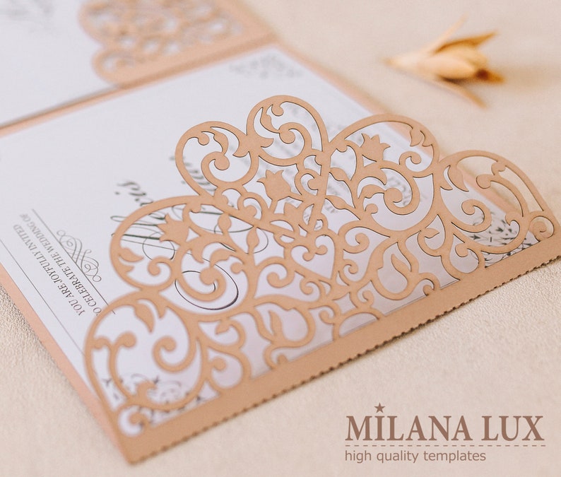 Plantilla de invitación Svg Trifold square 6x6 Lux sobre de - Etsy España