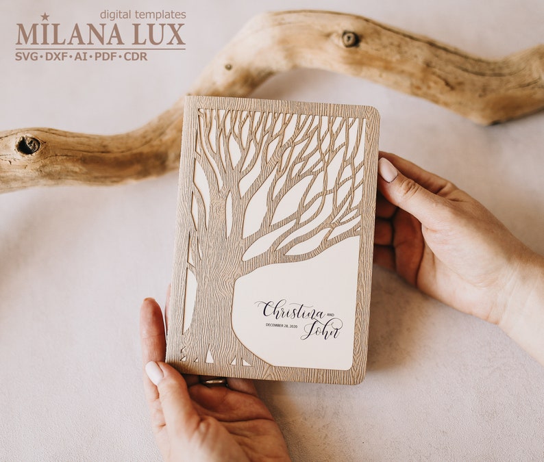 Svg Laser Cut Tree Wedding Invitation Template Tree Invite - Etsy UK