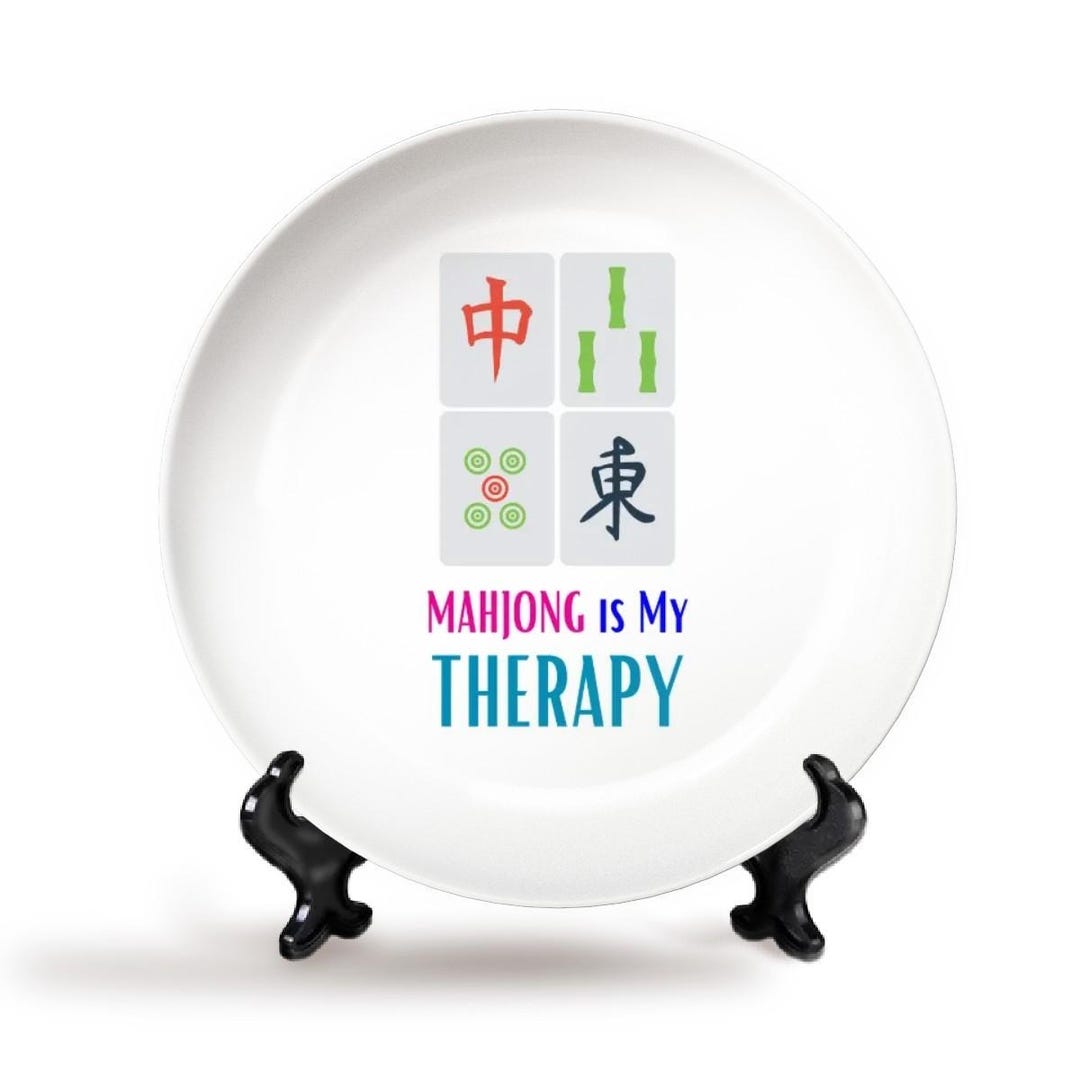 Decorative Plate - Mahjong is My Therapy - Perfect Gift for Mahjong ...