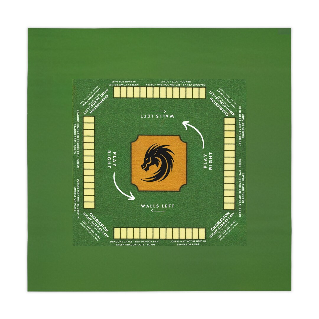 Mahjong With Rules, Instructions on Tablecloth, Size 55.1" by 55.1 ...