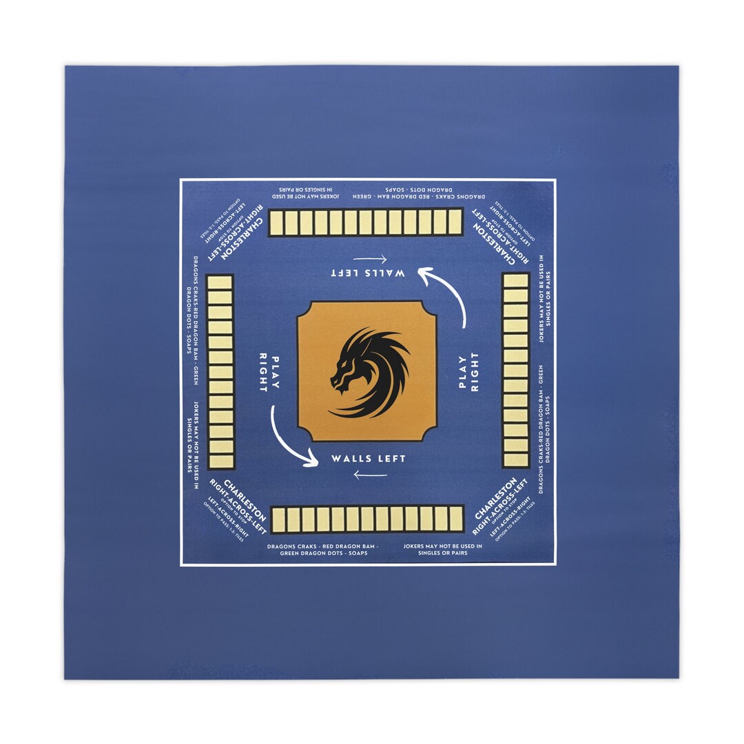 Mahjong Tablecloth With Rules – 55x55 Inch, Blue Mat - Etsy UK