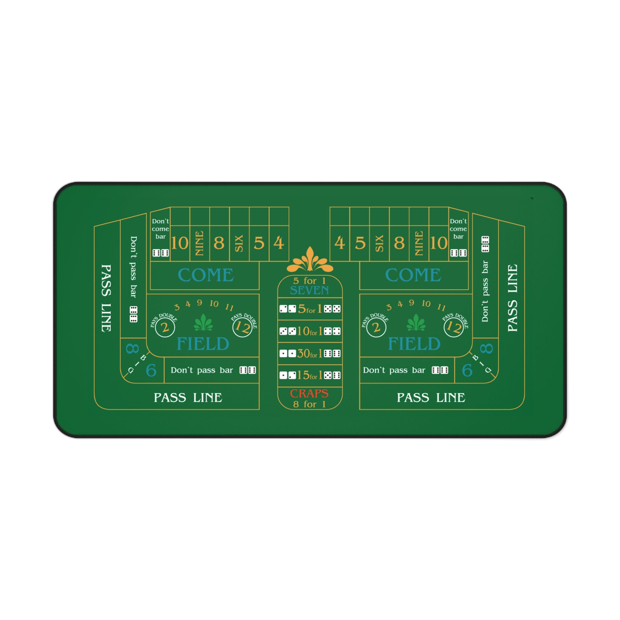 Premium Craps Table Mat Casino Game Night Essential,available in Two ...
