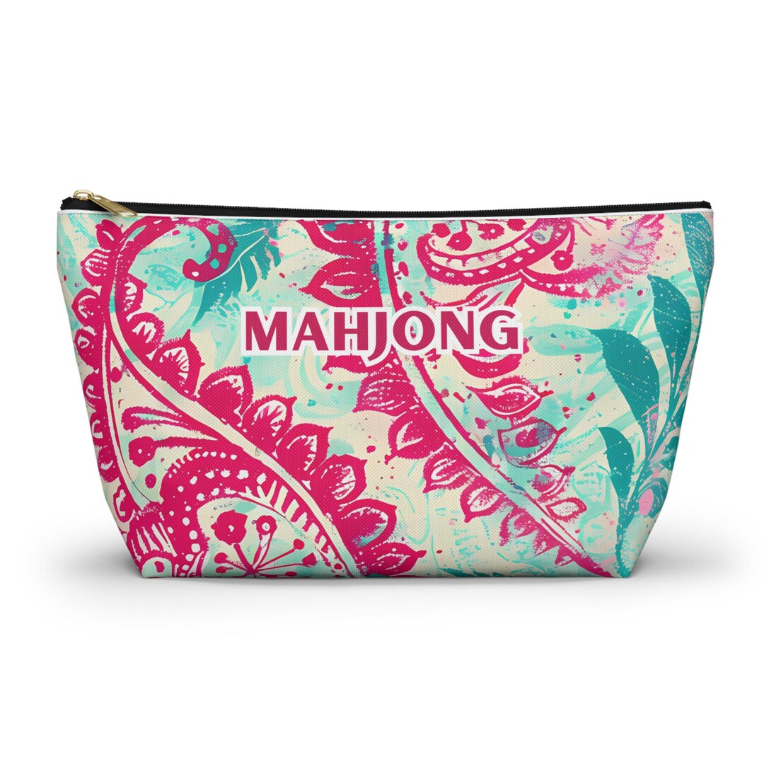 Bright and Colorful Mahjong Pouch - Stylish and Functional Mahjong Tile ...