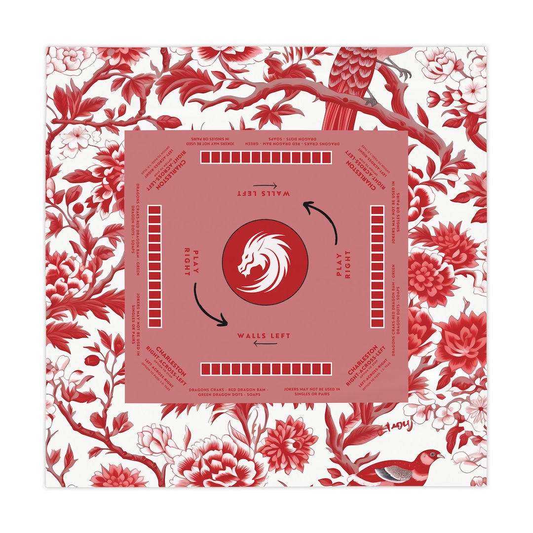 Red Mahjong Instructional Tablecloth, Great to Use When Teaching ...