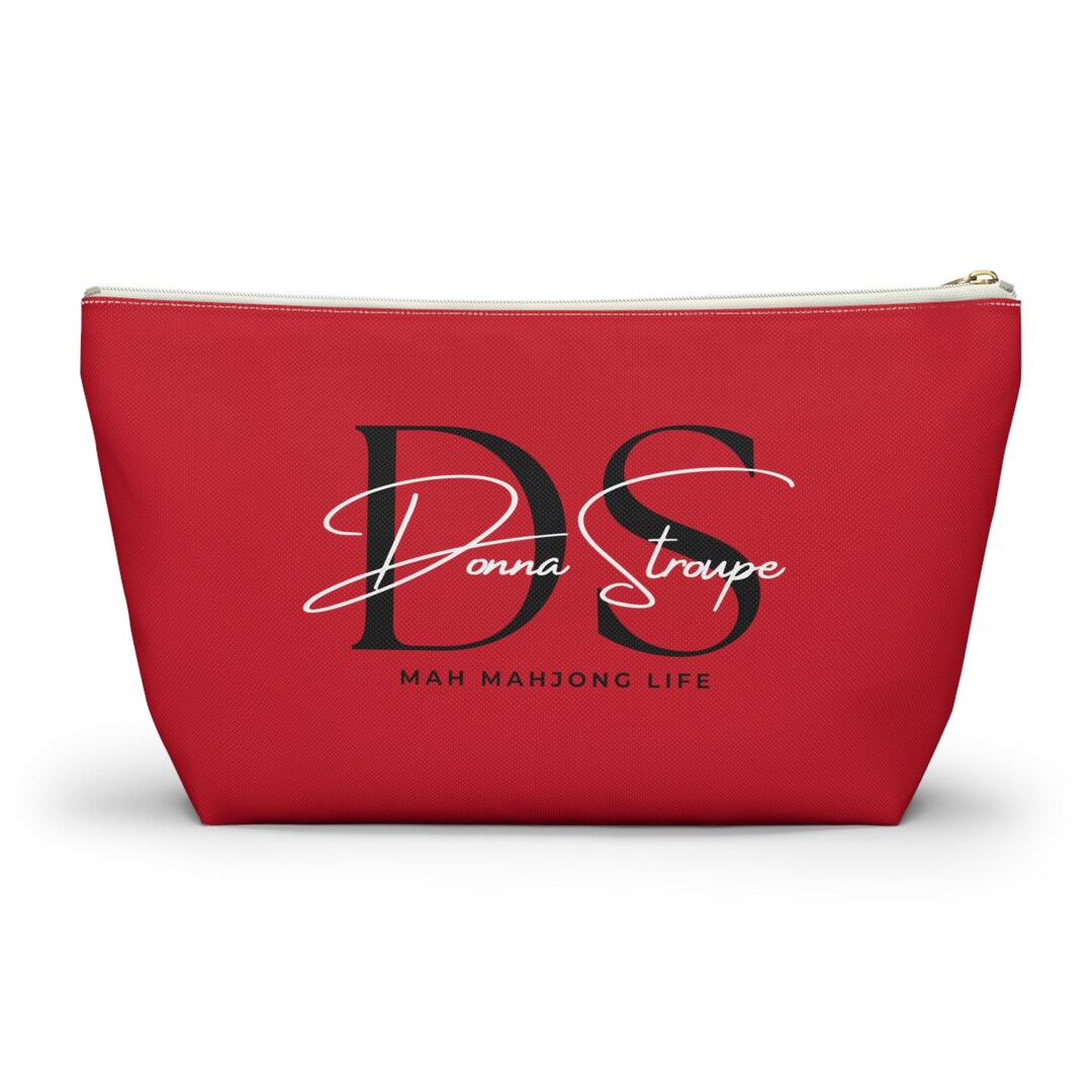 Personalized Red Mahjong Pouch - Custom Mahjongg Accessory, Black ...