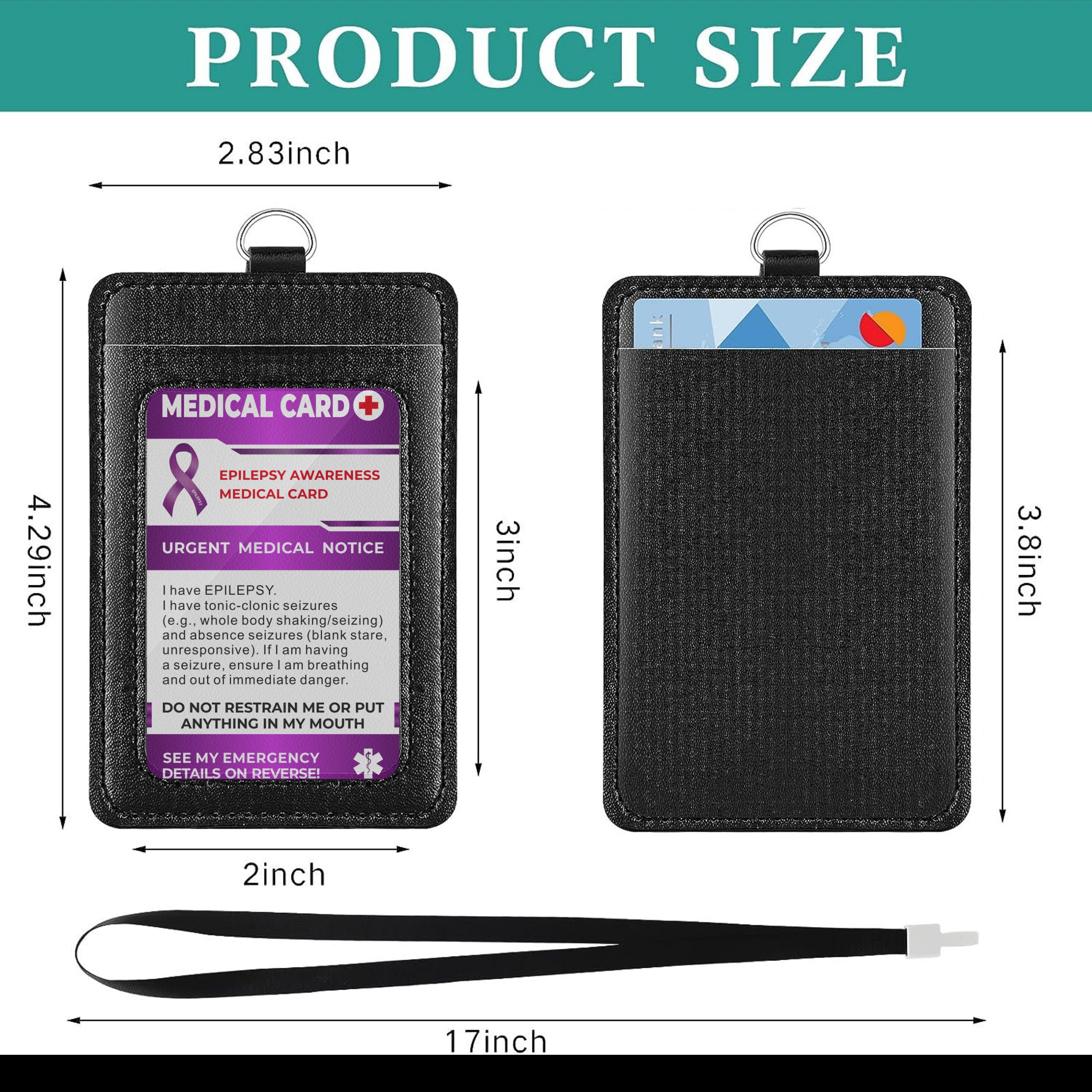 Epilepsy Medical Awareness Card, Medical Card, Emergency Contact Card ...