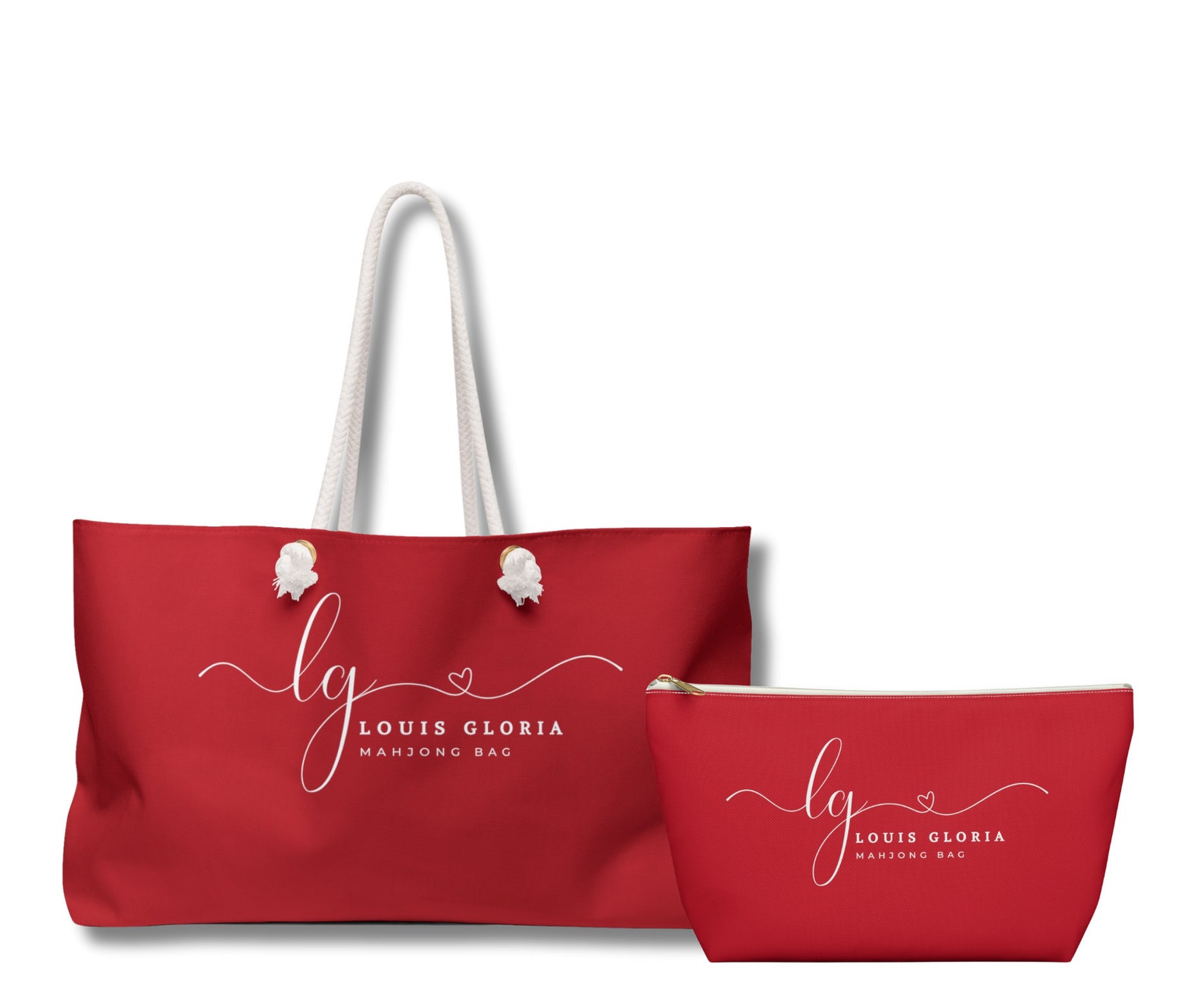 Mahjong Set. Custom Mahjong Tote Bag and Pouch, Mah-jongg 2pc Set ...