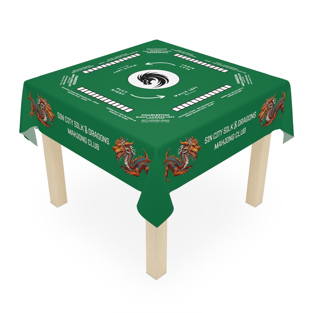 Personalized Mahjong Mat, Mahjong Rules and Instruction Tablecloth ...
