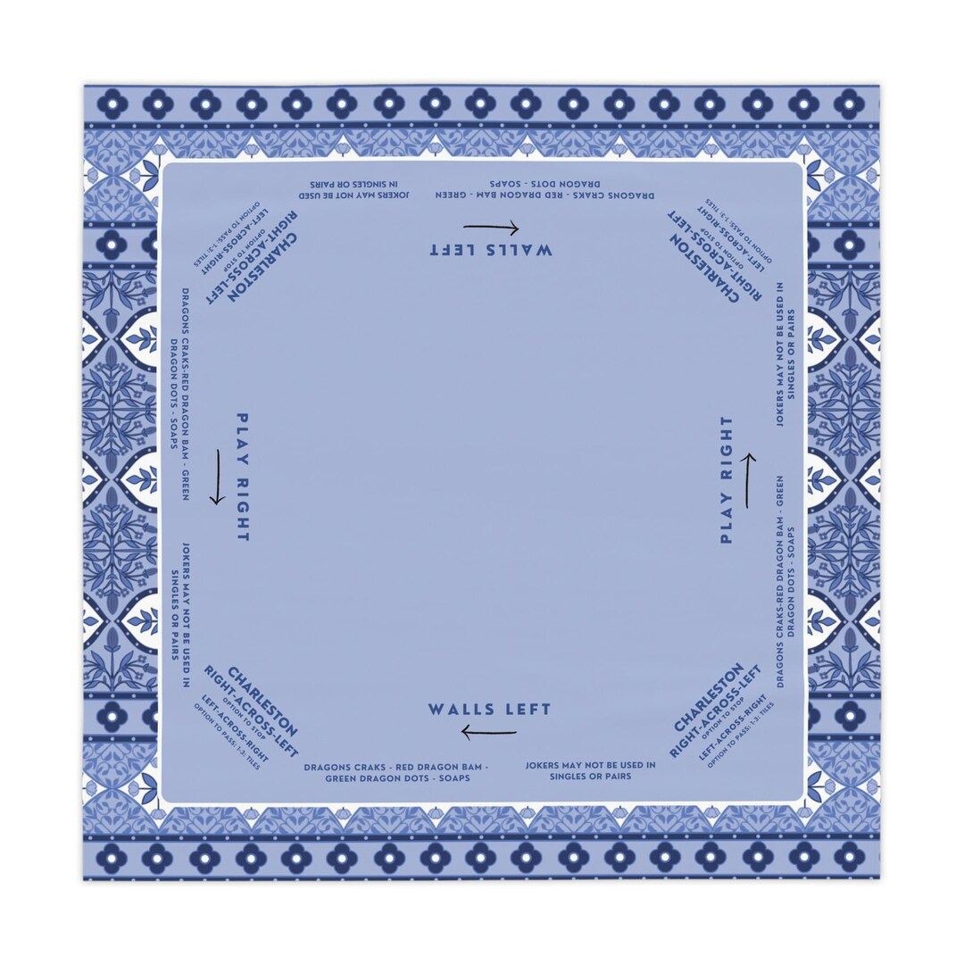 Mahjong Mat, Blue Indian Design Premium Mahjong Mat 30x30 - Smooth ...