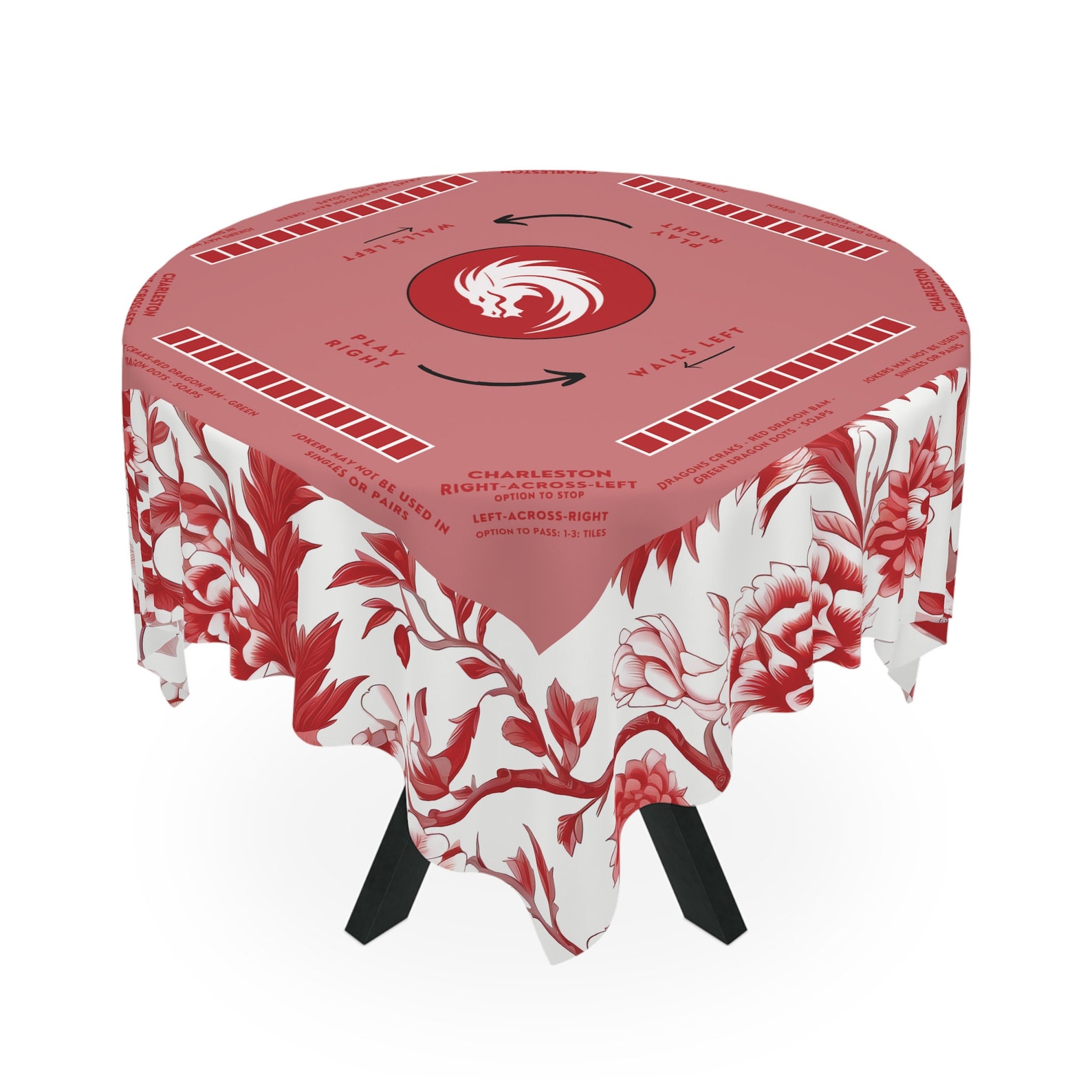 Red Mahjong Instructional Tablecloth, Great to Use When Teaching ...