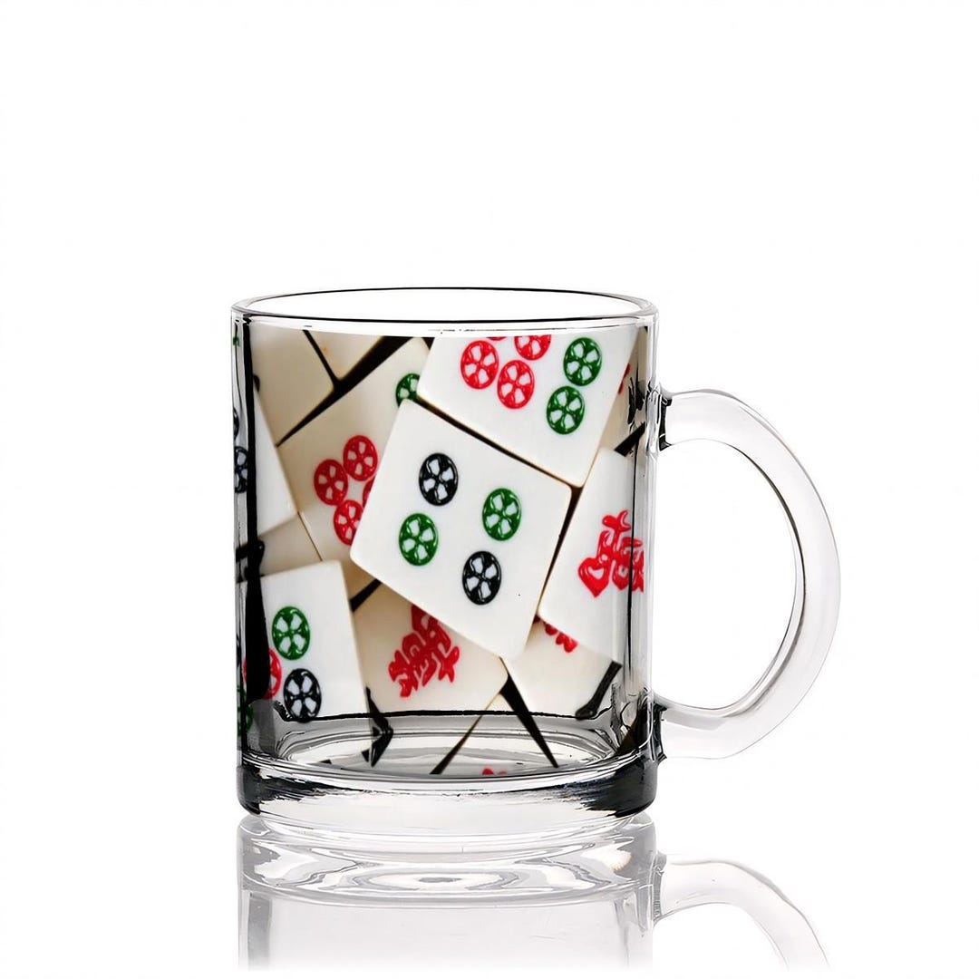Mahjong Tile Design Glass Cup 12oz - Perfect Gift for Mahjong ...
