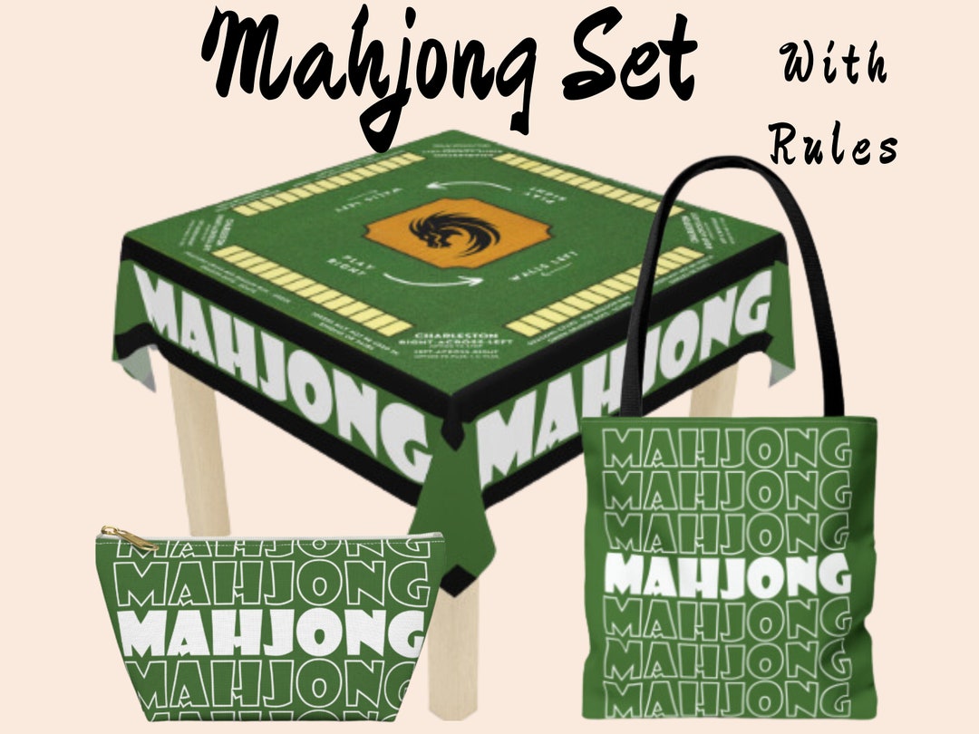 Mahjong Gifts, Mahjong Set With Tablecloth, Tote Bag, and Pouch ...