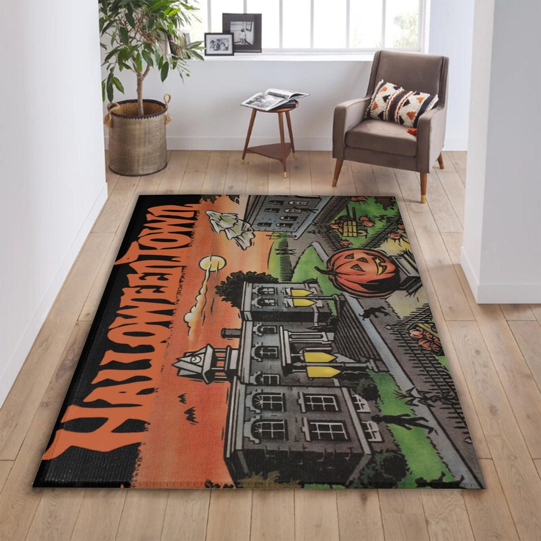 Halloween Town Area Rug, Halloweentown, Vintage Halloween Decor ...