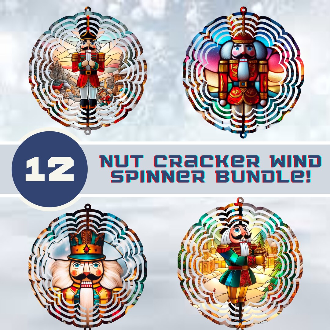 12 Nut Cracker Wind Spinner Bundle, Sublimation Wind Spinner, Nut ...